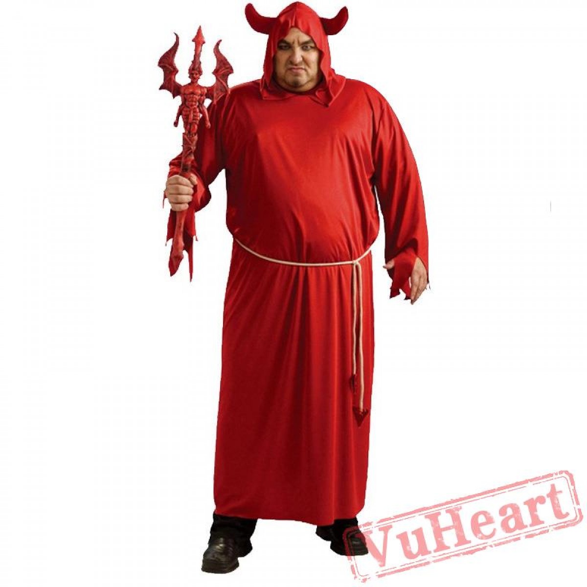 Halloween evil red devil adult costume, hell Vulcan costume