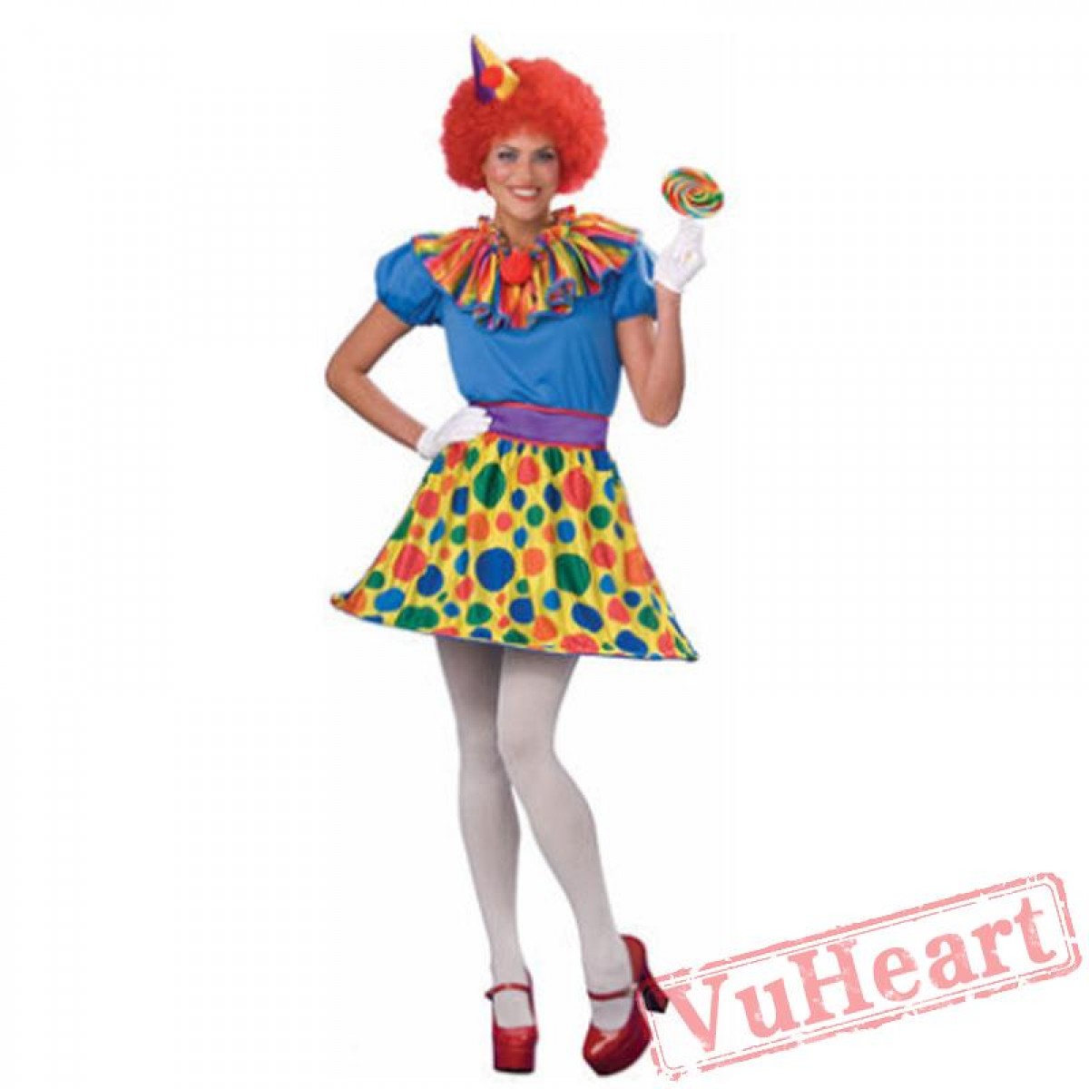 Halloween cosplay women, adult clown costume