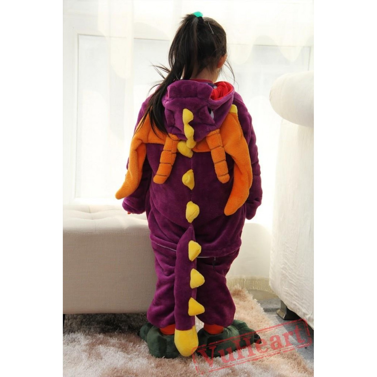 Boys & Girls Purple Spyro The Dragon Kigurumi Onesies Pajamas Costumes