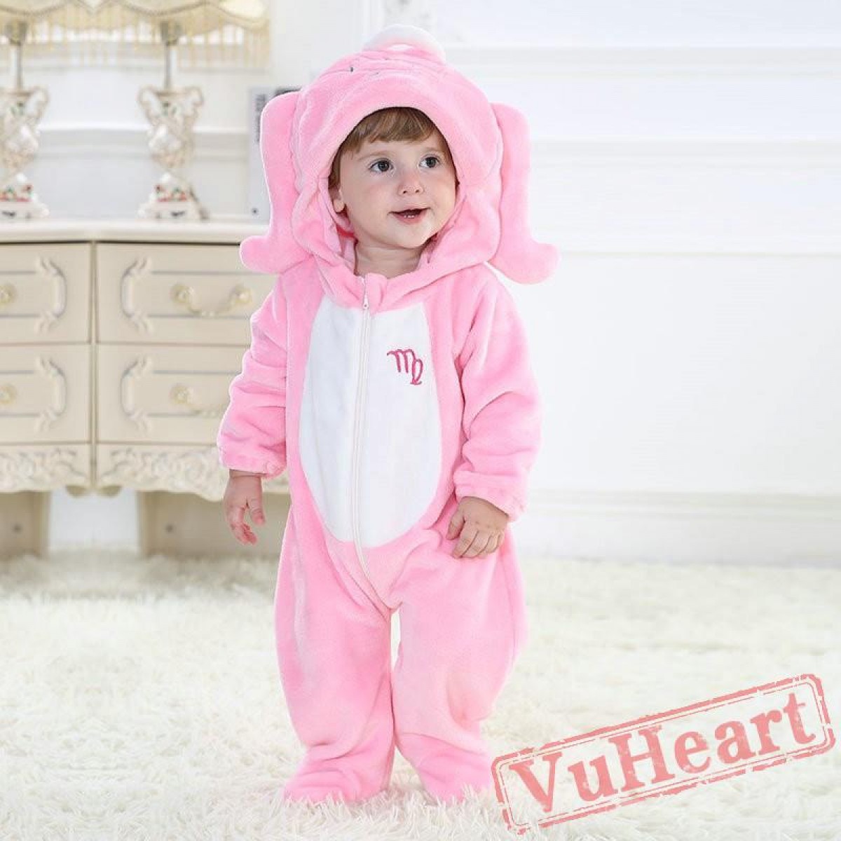 Baby Pink Virgo Zodiac Sign Kigurumi Onesies Pajamas Costumes Toddler ...